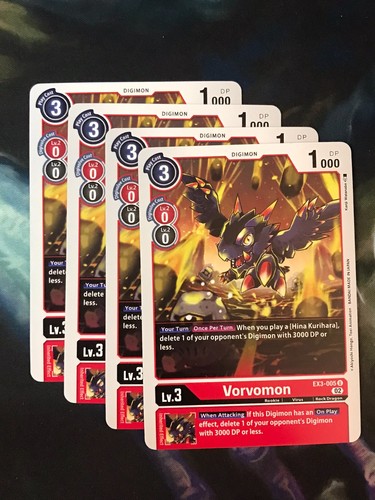 x4 Vorvomon EX3-005 U Playset Digimon TCG Draconic Roar | eBay