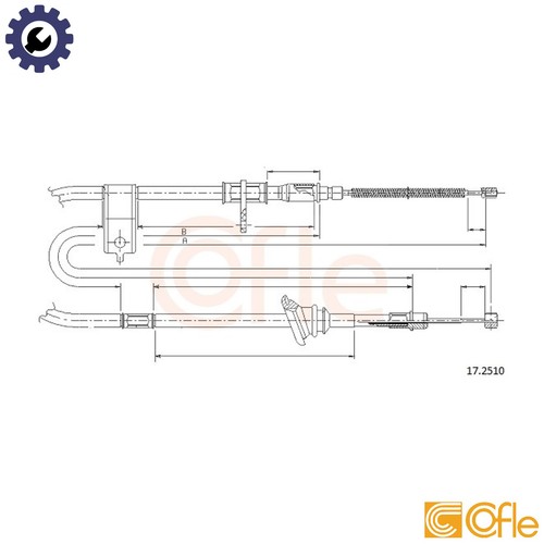 CABLE PULL PARKING BRAKE 17.2510 FOR HYUNDAI ACCENT EXCEL/PONY ...