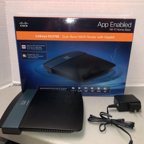 Cisco Linksys EA2700 N600 Dual-Band WiFi Router 300Mbps 4-Port Wireless ...