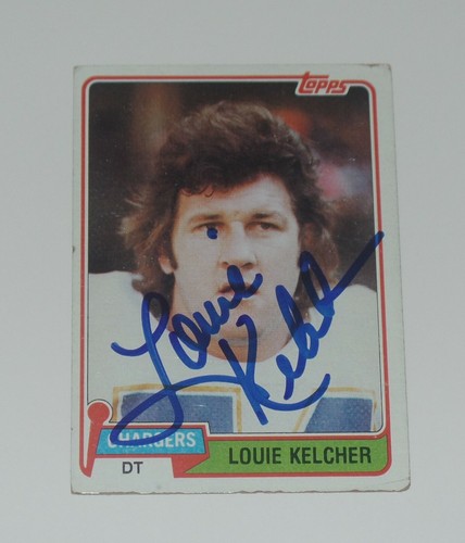 LOUIE KELCHER SIGNED AUTO'D 1981 TOPPS CARD #23 SAN DIEGO CHARGERS SMU ...