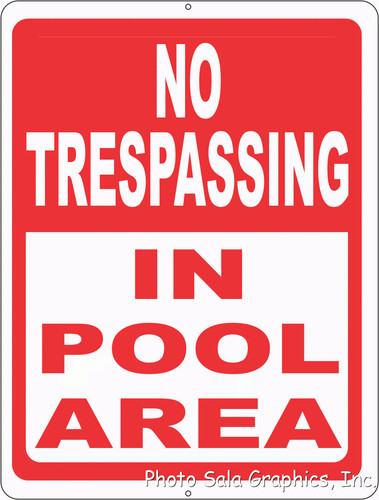 No Trespassing in Pool Area Sign. Size Options. Private Residents Use ...