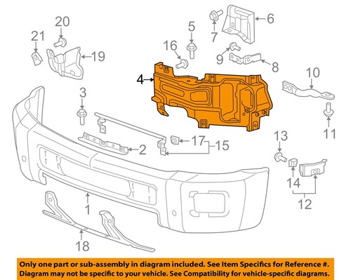 2015-2019 Chevrolet Silverado 2500 HD Left Outer Bumper Bracket GM OEM ...