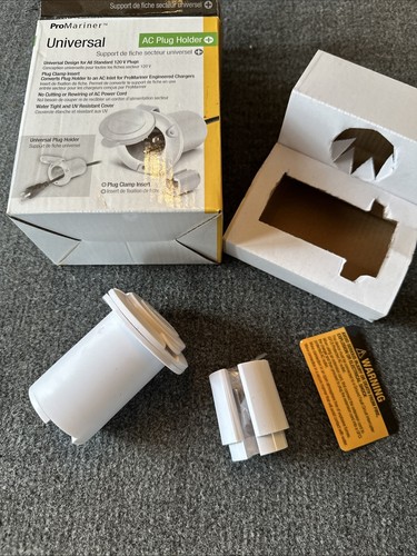 ProMariner 51300 Universal 120v AC Plug Holder RV MARINE WHITE | eBay