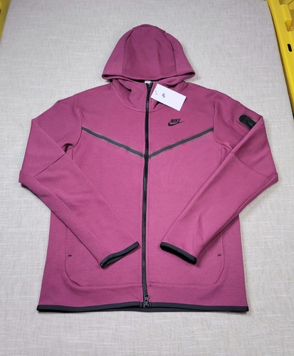 NIKE Tech Fleece Hoodie Jacket Small Mens Rosewood Plum Black Full Zip ...