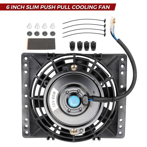 6'' Inch Slim Push Pull Electric Radiator Cooling Fan 650CFM Mount Kit ...