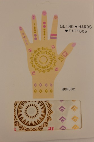 Women Temporary Tattoo Gold Fake Bling Hands Body Art Skin Party ...