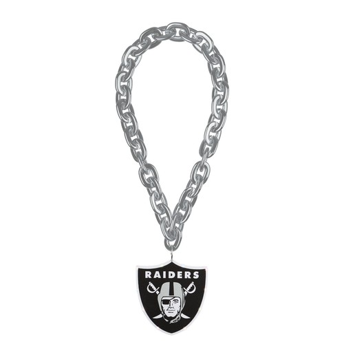 Las Vegas Raiders Foam Fan Chain - SILVER- Team Necklace Big Logo NEW ...
