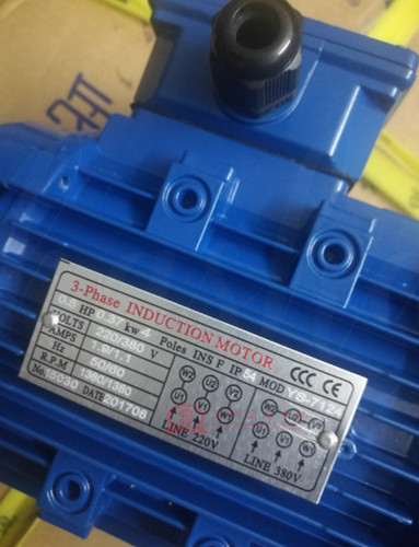 1PC YS-7124 3-Phase INDUCTION MOTOR 0.37KW 0.5HP three-phase ...