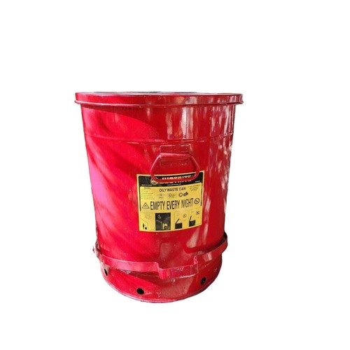 21 Gallon JUSTRITE OILY WASTE CAN Foot Operated / RM08321 OILY RAG CAN ...