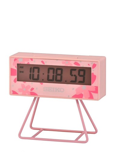 New Seiko Lunar Miniature Marathon Sakura Pink Mini Timer Alarm Clock ...