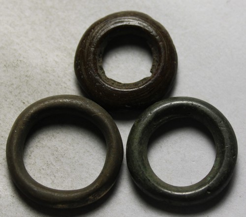 Lot of 3 Genuine ancient Celtic Greek ring proto money curency pre coin ...