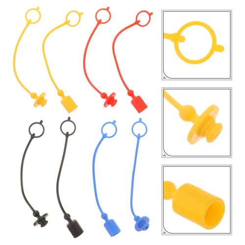 4 Sets Hydraulic Quick Connector Protective Cap Hoses Tubing Multicolor ...