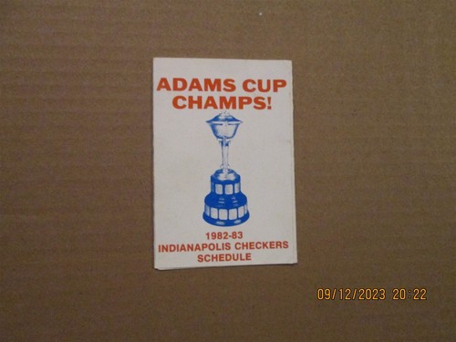 CHL Indianapolis Checkers Vintage Defunct 1982-83 Adams Cup Champs ...
