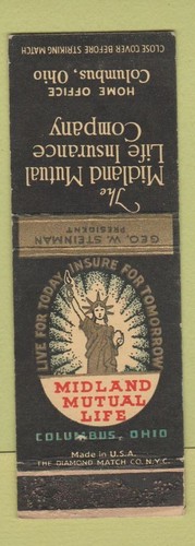 Matchbook Cover - Midland Mutual Life Insurance Columbus OH WEAR | eBay