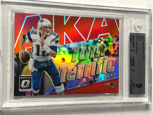 Tom Brady 2017 Donruss Prizm Optic AKA Tom Terrific Red #15 #47/99 BGS ...