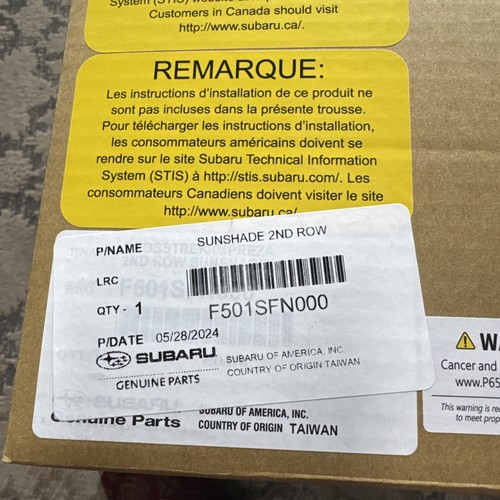 Subaru windshield and second row Sunshade F501SFN000 & SOA3991322 | eBay