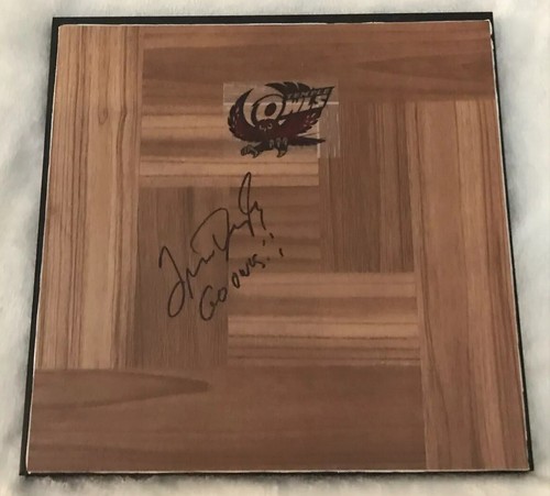 FRAN DUNPHY HAND SIGNED & FRAMED TEMPLE OWLS LOGO FLOOR TILE W/COA ...