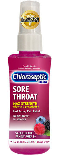 Chloraseptic Max Strength Sore Throat Spray Fast Pain Relief Wild ...