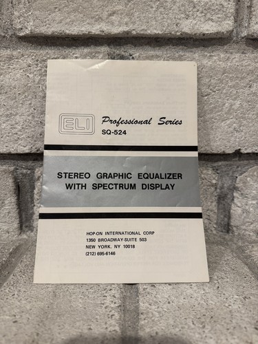 ElI Graphic Equalizer SQ-524 Manual | eBay