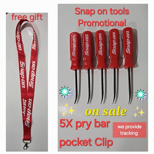 5X Red Snap on tools Promo PRY BAR screwdrivers per order pocket Clip ...