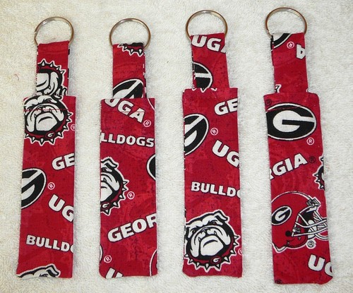 KEY FOBS~Key Chains~University Of Georgia~Bulldogs~Fabric~Reversible ...