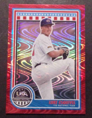 2025 Panini Stars And Stripes Red Swirl Luke Esquivel # 61 129/249 | eBay