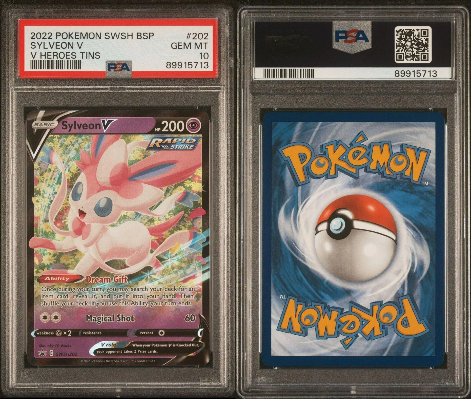 Sylveon V 2022 Sword & Shield: Black Star Promo #SWSH202 V Heroes Tins ...