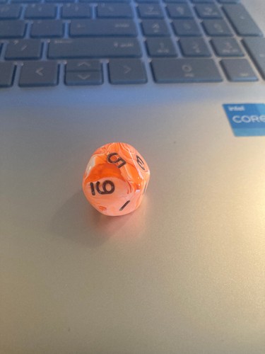 Crystal Caste Orange Ice Cream d10 deep windows rare OOP vintage dice ...