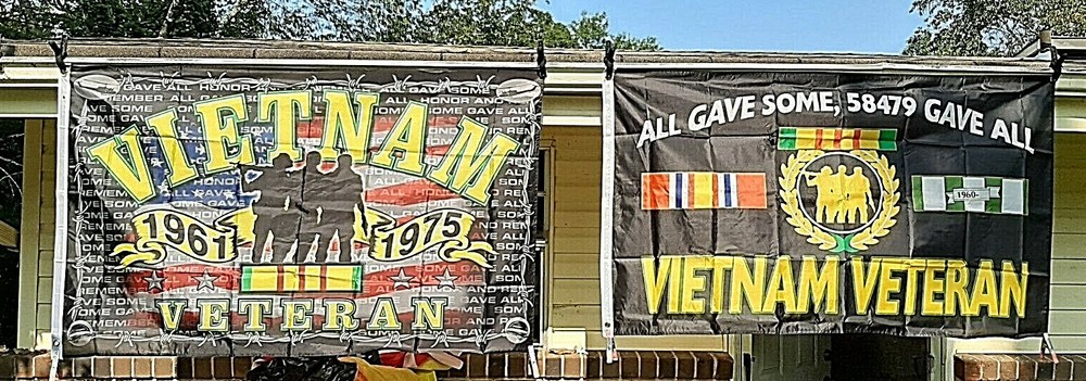 Vietnam War Veterans Flag with Medal