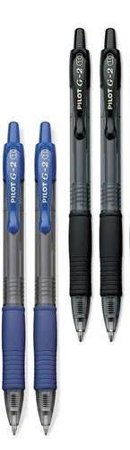 4 New Pilot G2 1.0 BLUE + BLACK COMBO,1.0mm Bold Point, Gel Ink ! 2 ...