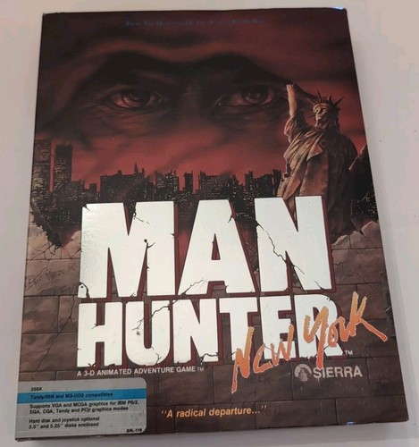 ManHunter New York Big Box Sierra IBM/DOS/PC 3.5 & 5.25 Complete In Box ...