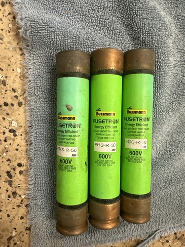 Bussmann FRS-R-50 Amp Fuses Class RK5 600 Volts Qty-3 | eBay