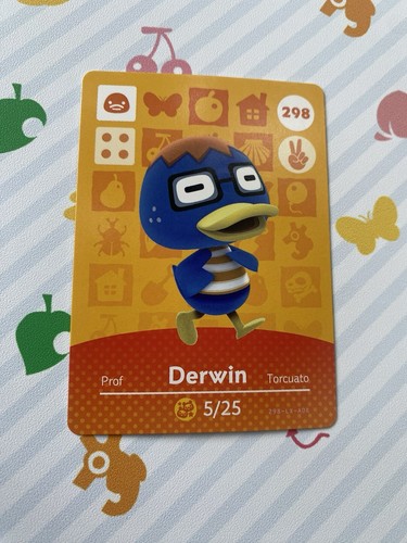 Derwin # 298 Animal Crossing Amiibo Card Horizon Series 3 MINT NEVER ...