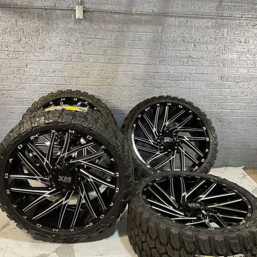 4) 24" INCH RIMS/TIRES XM OFFROAD 33X125024 MUD TIRES FORD GMC CHEVY ...