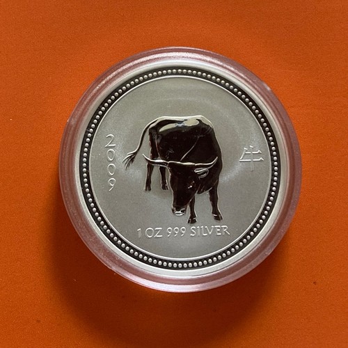 2009 (2007) Lunar Year of the Ox. Perth Mint -Silver Coin 1-oz Series-1 ...