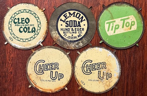 5 MO Soda Bottle Cap Slugs: CLEO COLA, HUND & EGER, TIP TOP, CHEER UP ...