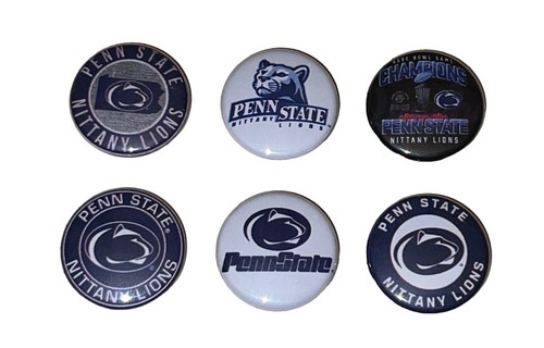 1" SET OF 6 PENN STATE UNIVERSITY NITTANY LIONS BADGE BUTTONS PIN ...