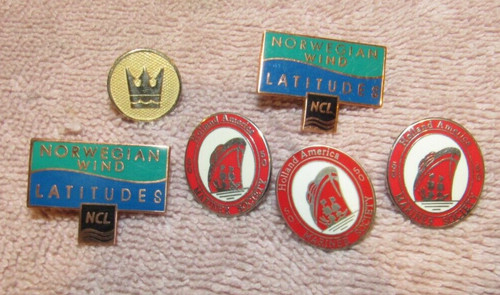 Lot of 6 Cruise Lines Pins - Royal Carribean Norwegian Holland America ...