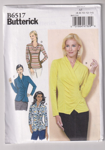 6517 BUTTERICK - Ruched TOP w/wout Cowl Neck - Sz 6/8/10/12/14 | eBay