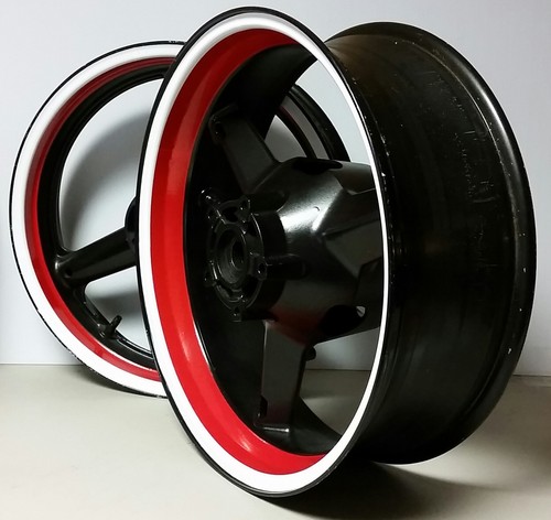RED WHITE CUSTOM INNER RIM DECALS WHEEL STICKERS STRIPES TAPE GRAPHIC ...