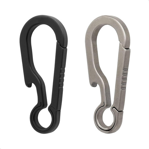 Titanium Carabiner Clip Small Backpack Clip Black Hook Heavy Duty ...