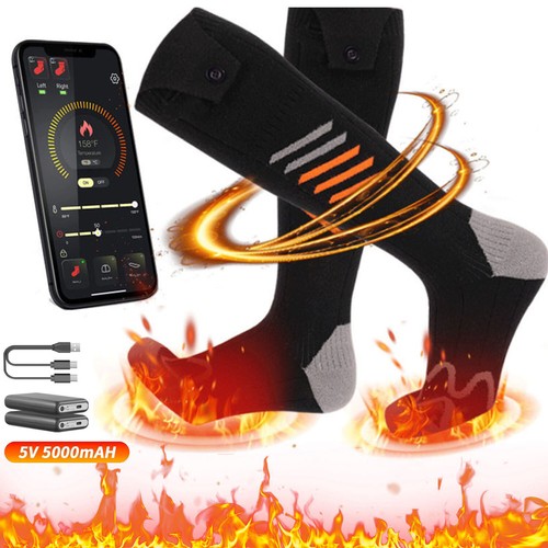 Electric Heated Socks Rechargeable 5000mAh Battery Foot Winter Warm ...