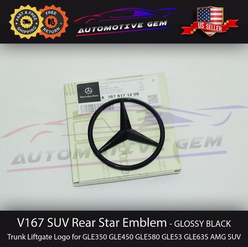AMG GLE SUV Gloss Black Star Trunk Emblem Rear Lid Badge for Mercedes ...