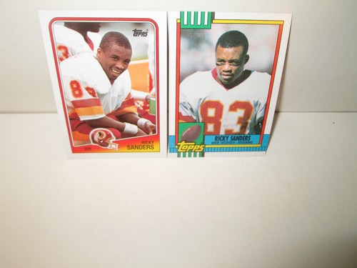 LOT OF 2 RICKY SANDERS 1980s Cards Rookie 14 127 Texas State WASHINGTON ...