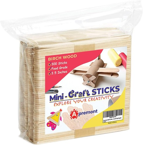 300 Pcs Mini Natural Wooden Food Grade Craft Sticks - Ice Cream Stick ...