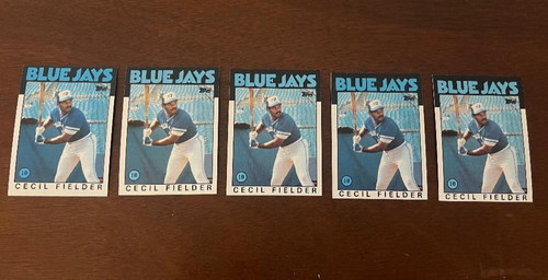 (5) ⚾1986 Topps #386 Cecil Fielder Rookie Cards ⚾Near Mint or Better⚾ ...