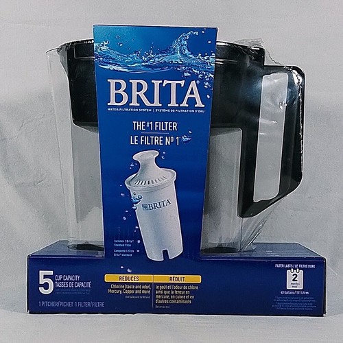 Brita Water Filtration System SOHO Pitcher 5 Cup Capacity-Black-FREE ...