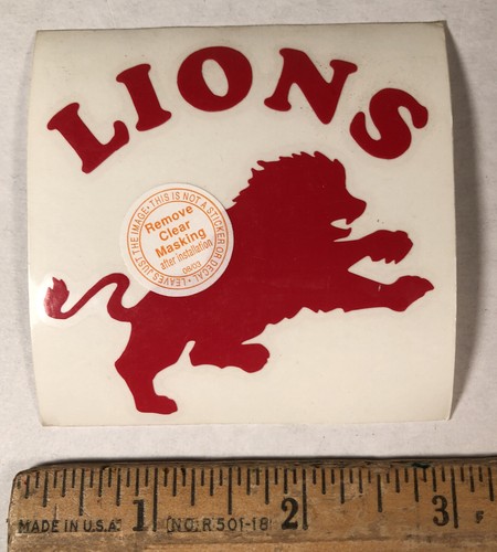 Detroit Lions Logo Decal Sticker Window Laptop NFL Football Red | eBay