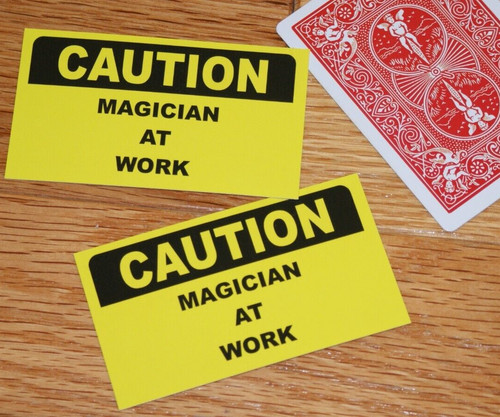 MAGICIAN AT WORK cards (set of two) -- a little close-up comic relief ...