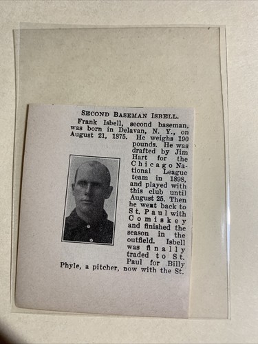 Frank Isbell Chicago White Sox 1906 Baseball Reach Old Timer Portraits ...